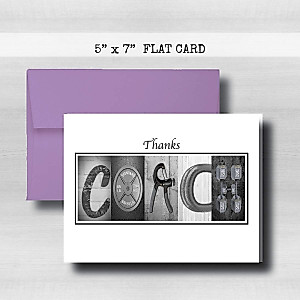 Personalized Weightlifting Coach Thank You Card, 5"x 7" FLAT CARD, Greeting Cards