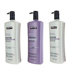 Kirkland Signature Shampoo & Conditioner Bundle- Includes One Professional Salon Formula Moisture Shampoo (33.8 Fl. Oz) and Two Professional Salon Formula Conditioner (33.8 Fl. Oz Each)