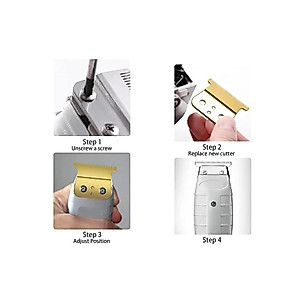 Replacement Blade for Andis T Outliner, Andis Gtx (Golden+White Ceramic Blade)