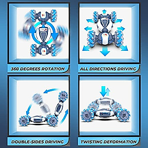 Dysaim Gesture RC Car, Gesture Sensing RC Stunt Car Toys for Kids 6-12 yr, 2.4GHz 4WD Hand Remote Control Cars with Lights Music, Off-Road 360° Rotation RC Drift Car Birthday Gifts for Boys Girls