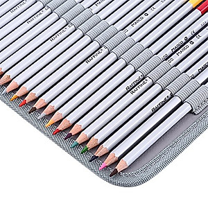 Yosoo 150 Slots PU Leather Fabric Pencil Case Large Capacity Zippered Pen Bag Pouch with Handle Strap Multi-Layer Art Pencils Storage Organizer Stationary Case, Pink