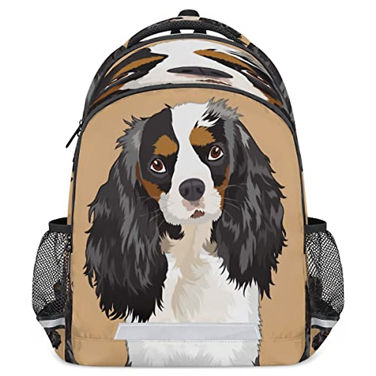 Cavalier King Charles Spaniel Backpack for School, Laptop Backpack Bookbag for Students Travel Business with Reflective Strip