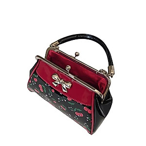 Lost Queen New Romantics Kisslock Vintage Cherry Blossom Handbag Purse