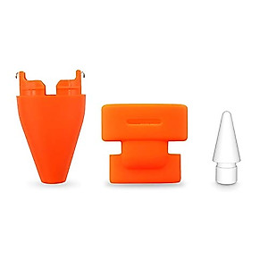 Replacement Pencil Tips + Pencil Cap Set Compatible with Logitech Crayon Digital Pencil, Replacement Accessories Pencil Nib+Pencil Nib Cover+ Protective Pencil Cap Combo for Logitech Crayon,Orange