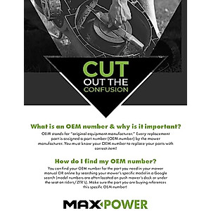 Maxpower 561735XB 3 Blade Commercial Mulching Set for 48" Cut Craftsman, Husqvarna, Poulan, Replaces OEM no. 173921, 532173921, Black