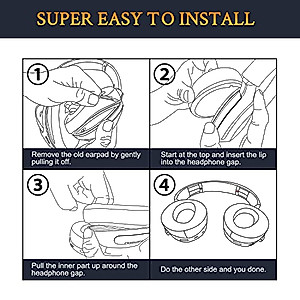 SOULWIT Professional Earpads Cushions Replacement for Sony MDR-XB950 XB950BT XB950B1 XB950N1 XB950AP Over-Ear Headphones, Ear Pads with Softer Protein Leather, Noise Isolation Memory Foam - Black