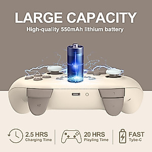 PXN P50L Wireless Switch Pro Controller, Dual Shock Gamepad Joystick Support Turbo, Macro, Gyro Axis, Wake-Up, Programmable Dual Connection for Switch/Lite/OLED/iOS (16 versions only) / PC (Brown)