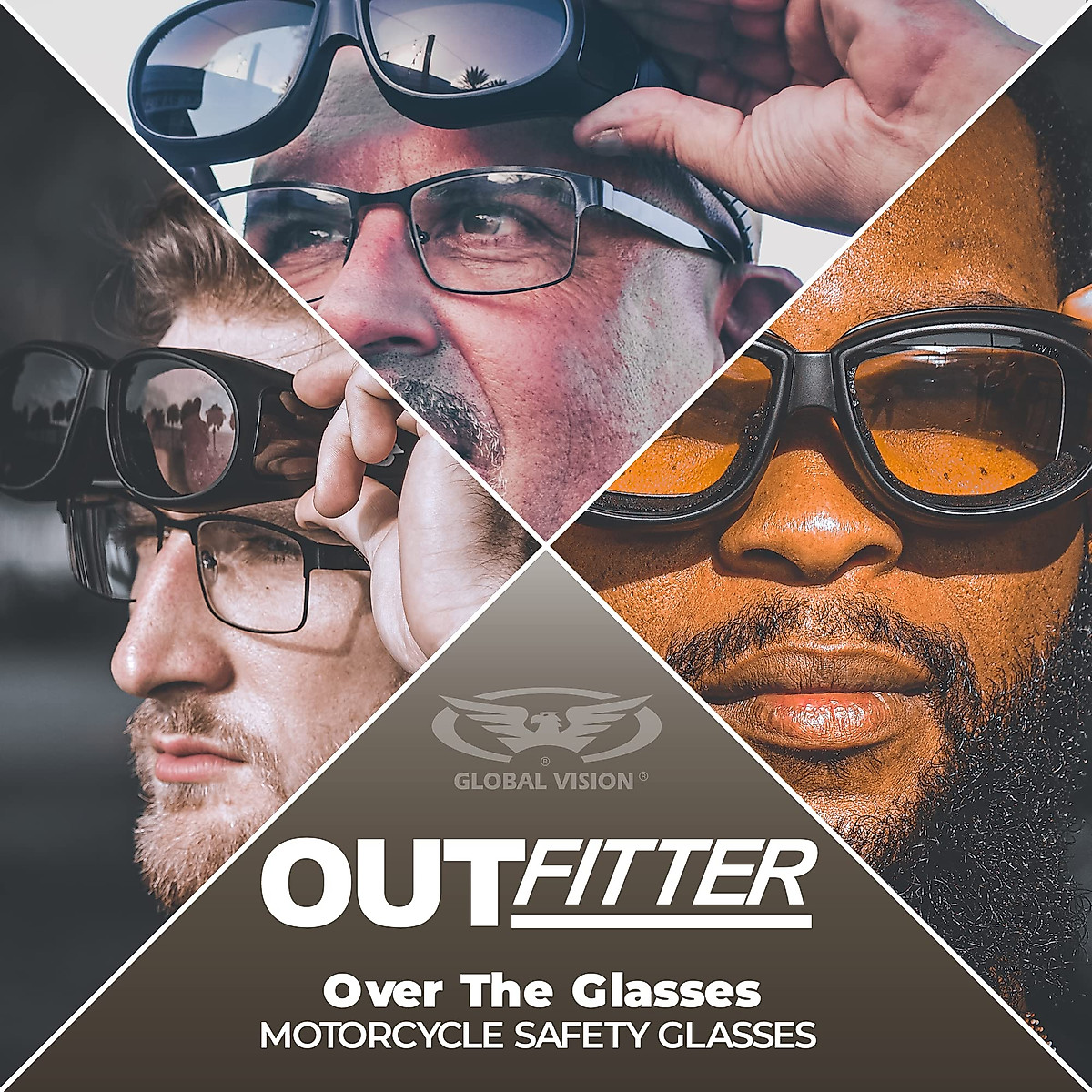 Outfitter clear motorcycle glasses. Over-Prescription glasses