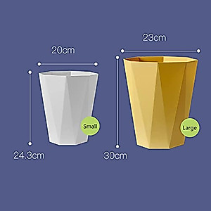 Qinlee Spruce Sleek and Stylish Polygonal Plastic Small Wastebasket Trash Can for Bedroom, Living Room, Home Office, Children's Room Garbage Container Bin(Mustard Yellow,S/7.8"x9.5")