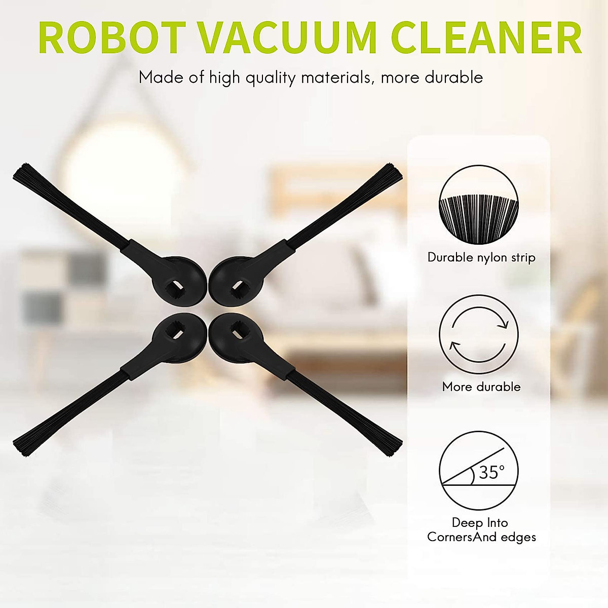 Bopfimer 6 Pack Side Brushes Compatible with Shark Iq Robot R101Ae,Rv1001Ae,Rv1000 Vacuums,Sweeping Robot Accessories