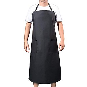 VWELL Rubber Vinyl Waterproof Apron for Men Women, Dishwashing, Chemical Lab Work Apron Butcher Apron PVC Grooming Apron
