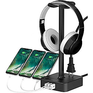 cozoo Holder Hanger with 3 USB Charger and 2 Outlets E-Sports Wireless Headset Neckband
