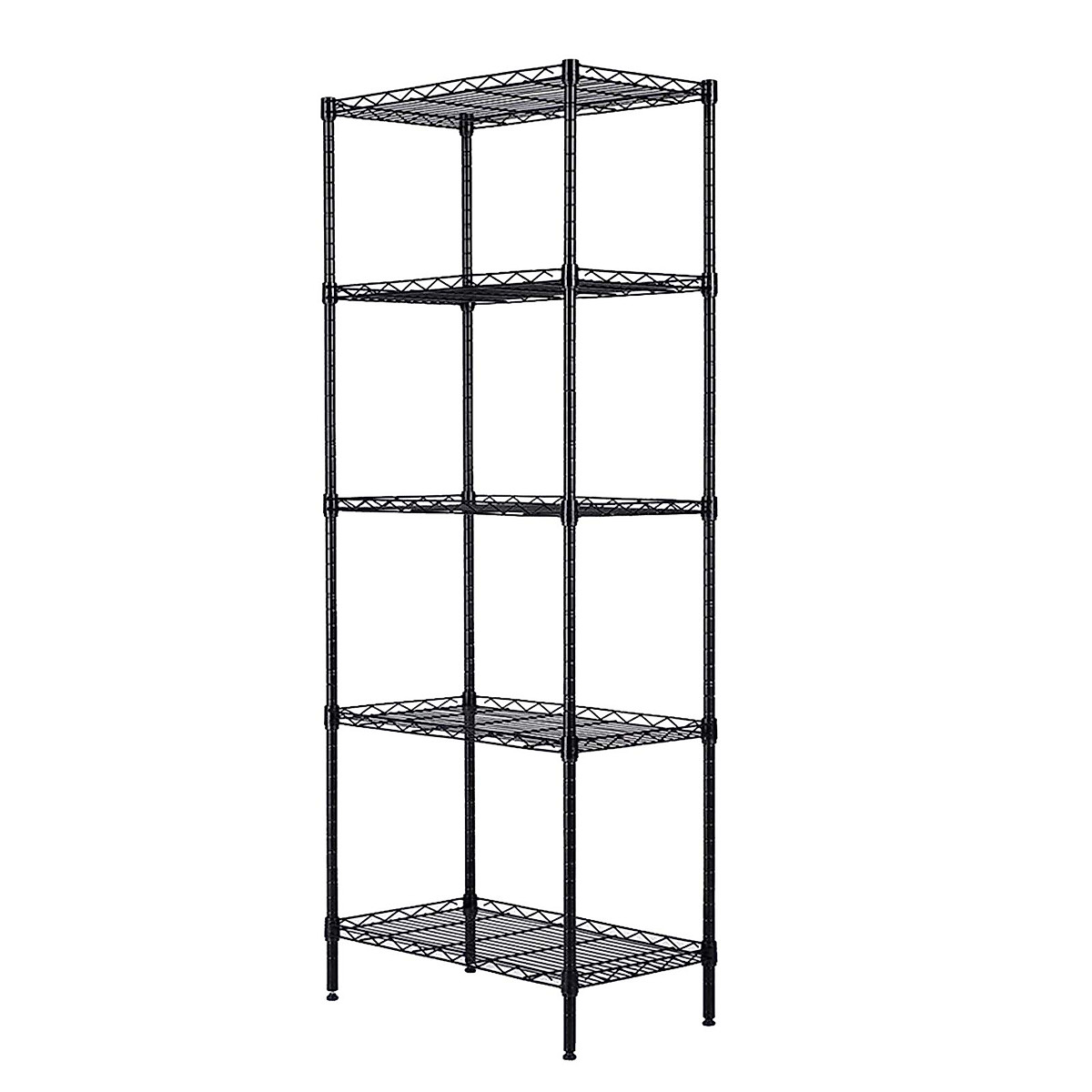 OASIS MARINE 5-Tier Carbon Steel Wire Shelving, Rectangle Carbon Steel Metal Assembly 5-Shelf Storage Rack 21" D x 12" W x 60" H (5-Shelf)