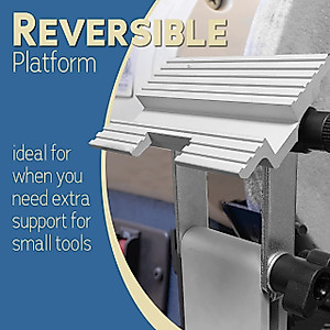 Peachtree Woodworking Supply Adjustable Replacement Tool Rest Sharpening Jig for 6 inch or 8 inch Bench Grinders and Sanders • Includes a Pivoting and Flat Miter Slide