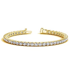 Houston Diamond District 3 Carat Classic Diamond Tennis Bracelet 14K Yellow Gold Value Collection