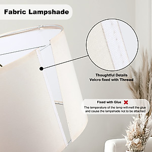 Pia Ricco Tripod Floor Lamp for Living Room, Mid Century Standing Lamp with 3 Lags, Modern Tall Standing Floor Lamp for Bedroom, Flaxen Lamp Shade, E26 Base, Foot Switch