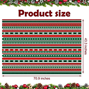 4 Pcs Christmas Tablecloth Disposable Plastic Rectangle Xmas Picnic Table Cover Christmas Pattern Printed Dining Table Cloth for Xmas Kitchen Decorations Holiday Party (Bright Style, 51.2 x 86.6 Inch)