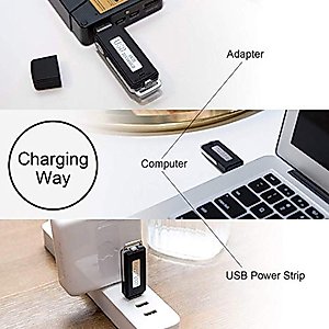 Digital Voice Audio Recorder - USB Voice Recorder - No Flashing Light While Recording - Sound Recording Device for Lectures - 15 Hours Battery Life - Dictaphone, 8GB, Mini Grabadora de Voz