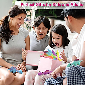 20 Pcs Slingshot Dinosaur Finger Toys, Party Favors for Kids Sticky Rubber Dino Flying Catapult Fidget Toys for Boys Girls Birthday Goodie Bag Easter Basket Stuffers Valentines Xmas Gifts