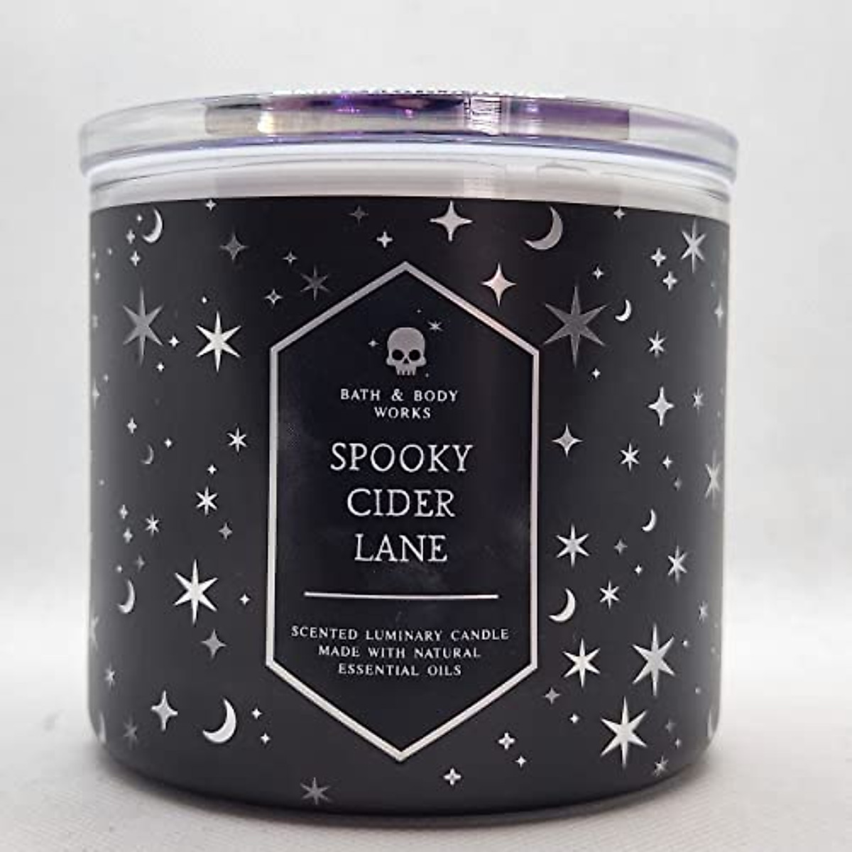 Bath Body Works, White Barn 3-Wick Candle w/Essential Oils - 14.5 oz - 2022 Halloween Scents! (Spooky Cider Lane)