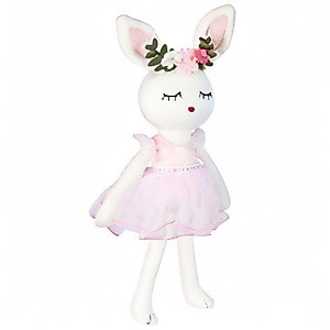 JUSTQUNSEEN Ballerina Doll Easter Stuffed Animal Bunny Stuffed Animal Easter Plush Animal Doll, Plush Toy Bunny Stuffed Animals for Girls Easter Stuffed Animal on Birthday Christmas