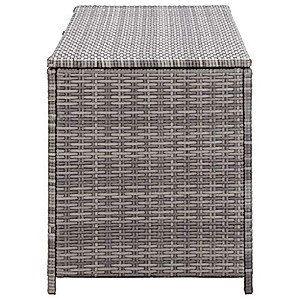 GOTOTOP Extra Large Outdoor Storage Box Waterproof, Poly Rattan Deck Box for Patio Garden Furniture, Outdoor Cushion Storage, Pool Accessories and Toys, 47.2"x19.7"x23.6",Gray