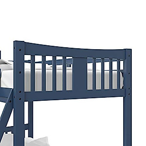 Storkcraft Caribou Twin-over-Twin Bunk Bed (Navy) – GREENGUARD Gold Certified, Converts to 2 individual twin beds
