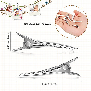 Chuangdi 200 Pieces Silver Metal Alligator Hair Clips tiny small Duckbill Teeth Bows flat Hair Clips for Women Girls Care Accessories(30 mm/ 1.2 Inch)