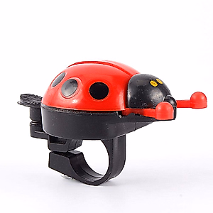 Kid Bell, Ladybug Bike Bell Ladybug Cycling Ride Bike Handlebar Ring Bell Bike Accessories for for Kids, Horn Sound(Red)