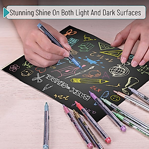 Mr. Pen- Metallic Paint Markers,10 Colors, Metallic Markers for Black Paper, Rock Painting, Card Making, Ceramics, Metal, Glass, DIY Photo Album, Scrapbooking Supplies, Metallic Non-Permanent Markers