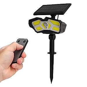 Demeras Solar Landscape Spotlights, 2400mah Bright Solar Flood Lights Auto Induction 2 Adjustable Brightness Modes for Patio (ASTEY-KXK-600-128COB)