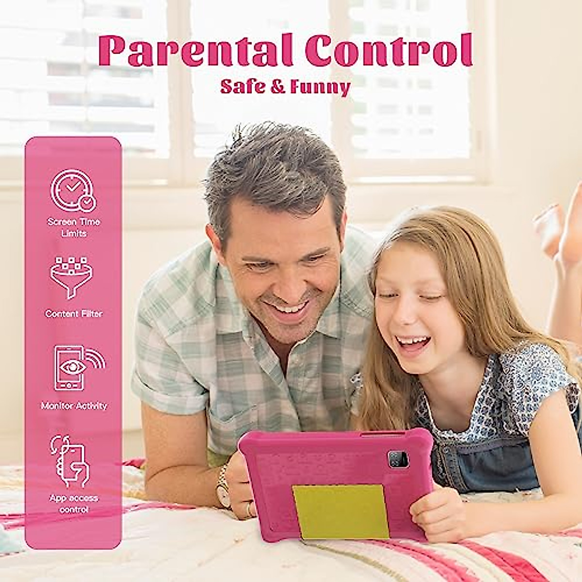 ANYWAY.GO Kids Tablet 7 inch Tablet for Kids Android 12 Tablet 2GB 32GB Children Learning Tablet, Parent Controls, Dual Camera, Kidoz Pre-Installed Tablet Kids with Case