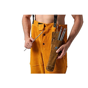 AP AllyProtect.com Flame Retardant split cowhide leather electrodes/welding rod bag (Golden)