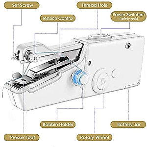 Handheld Sewing Machine Mini Sewing Machines,Portable Sewing Machine Quick Handheld Stitch Tool for Fabric,Kids Cloth,Clothing (battery not included）