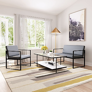 Zuo Modern - Claremont Sofa Gray - Modern - Seating - Plywood, Steel, Foam, 100% Polyurethane - Indoor - 29.5in Height