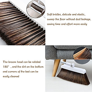 WMGoods Short Broom and Dustpan Set, 180 Degree Rotating Broom Set Indoor, Household Broom and Dustpan Set, 34” Broom and Stand Up Dustpan with Comb Teeth Combo Set for Boys or Girls
