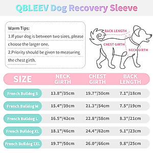 QBLEEV Dog Recovery Suit for Front Legs, Dog Recovery Sleeve to Prevent Licking, Dog Body Suits After Surgery Front Legs for Wounds, Dog Elbow Protector Dog Cone Collar Alternatives, French Bulldog M