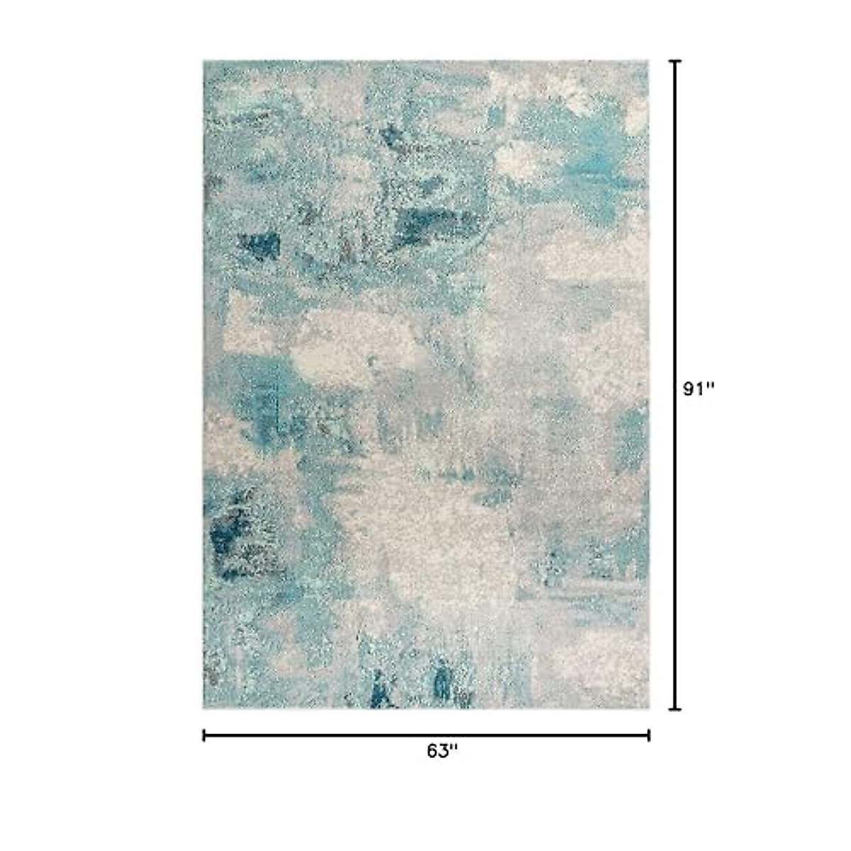 JONATHAN Y CTP104A-5 Contemporary POP Modern Abstract Vintage Indoor Area -Rug, Transitional, Bohemian Easy -Cleaning,Bedroom,Kitchen,Living Room,Non Shedding, Cream/Blue, 5 X 8