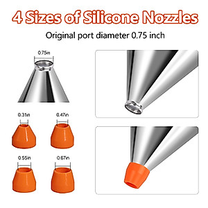 Pancake Batter Dispenser 40 OZ, Multi-Caliber Stainless Steel Funnel Cake Dispenser with Stand Great for Pancakes, Cupcakes and Baked Goods