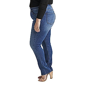 JAG Jeans Women's Plus Size Ruby Mid Rise Straight Leg Jeans, Thorne Blue, 16 Plus