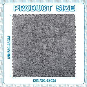 50 Pcs 12 x 12 Inches Hand Towels Quick Drying Microfiber Coral Velvet Highly Absorbent Towels Washcloths Soft Absorbent Face Towel Coral Fleece Wash Cloths for Hotel Bath Bathroom Baby Spa Gray White