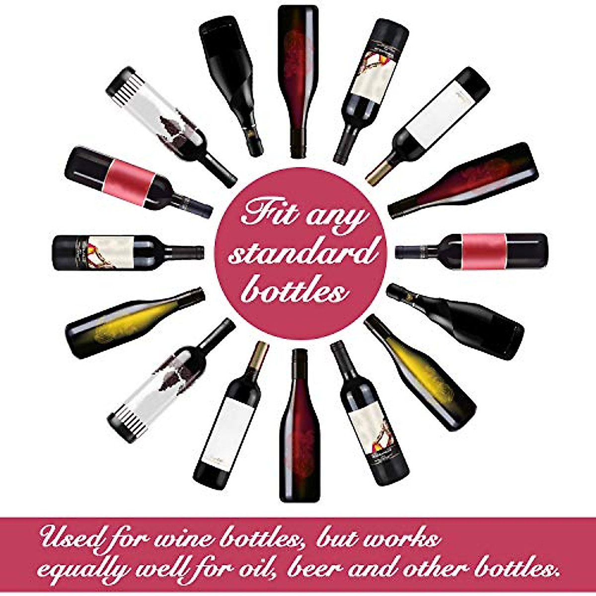 Farielyn-X 10 Funny Wine Bottle Stoppers and Gift Box, Cute Silicone Reusable Caps Bottle Sealers with a Funny Saying for Wine Beverage and Beer Bottles(Five Colors)