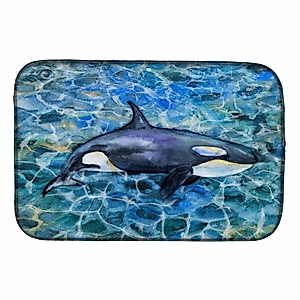 Caroline's Treasures BB5334DDM Killer Whale Orca Dish Drying Mat Absorbent Dish Drying Mat Pad for Kitchen Counter Dish Drainer Mat for Countertop, 14 x 21", Multicolor