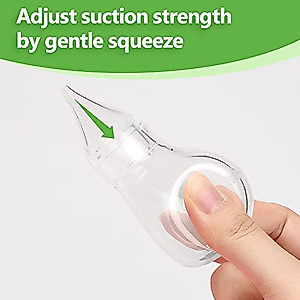 haakaa Silicone Baby Nasal Aspirator| Safe Baby Nose Cleaner| Easy-Squeeze Nose & Ear Bulb Syringe, 0m+ Newborn,Toddler -Transparent