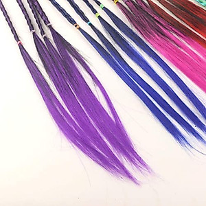 Girl Hair Extension Accessories-Rubber Band Elastic Band Hairstyle Ponytail Braid Beauty Hair Band Twist Colorful Wig Braid Head Rope Girl Dress Beautification Hair Accessories (Mixed Colors - 6Pcs)