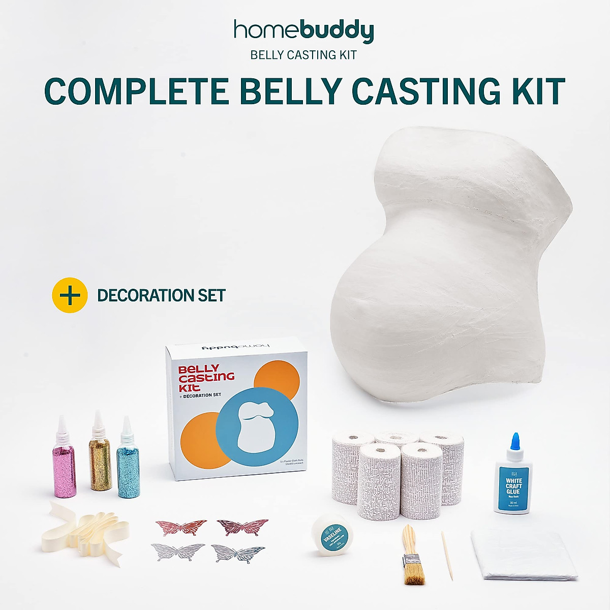 HomeBuddy Belly Casting Kit Pregnancy - All in One - DIY Pregnancy Belly Casting Kit for Expecting Moms