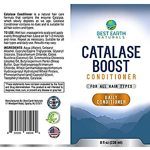 Best Earth Naturals Catalase Boost Conditioner Daily Anti Aging Catalase Conditioner for Men and Women 8 Ounces