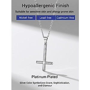 PROSTEEL Inverted Cross Necklace Men Satanic Jewelry Satanism Occult Devil 925 Sterling Silver Upside Down Cross