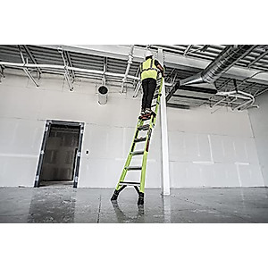 Little Giant Ladders, King Kombo 2.0 XT, Industrial, M6, 6 Ft. A Frame, 10 Ft. Extension, Fiberglass, Type 1AA, 375 lbs Weight Rating, (13936-071), Hi-viz Green