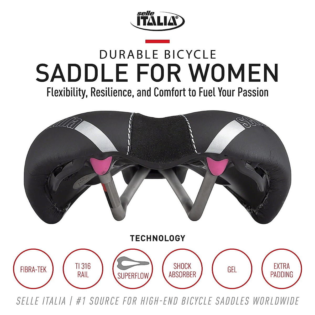 Selle Italia, Diva Gel Superflow, L, MTB and Road Bike Saddle, 270 x 152mm, Women, 285g